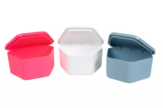 Plastic Denture Container 4 Different Colors – iClean Dental